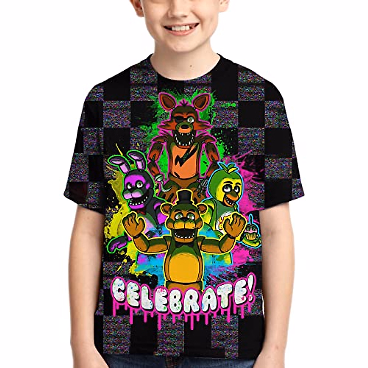 Boys and Girls Cartoon Novelty Shirts 3D Printed Short Sleeve Kids and Youth Game T-Shirts 4-X-Large