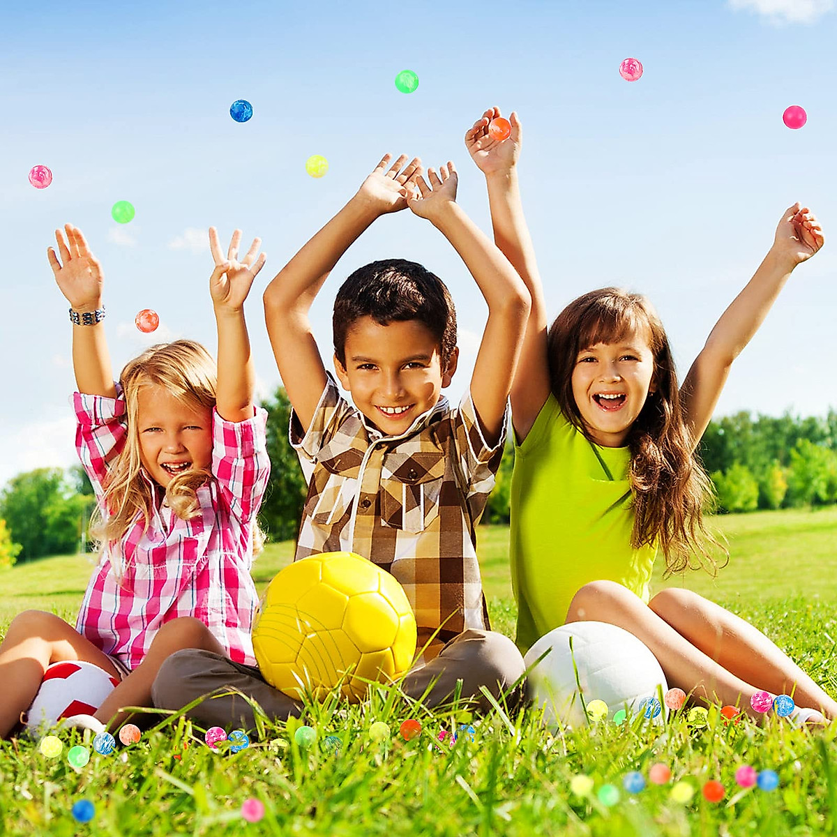 Sumind 100 Pcs Small Bouncy Balls in Bulk Rubber High Bouncing Balls Mini Bouncy Balls for Birthday Party Favors Gift Game Prizes Vending Machines Fillers Outdoor Activities(0.78 inch)