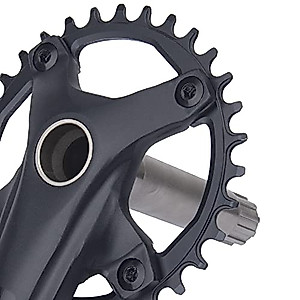VIARON 170mm Bike Crankset 32T/34T/36T Hollow Integrated 104BCD Single Speed Round Chainring Crankset with Bottom Bracket (34T)