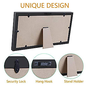 nuaele Baby Hand and Footprint Kit, Baby Girl Gifts, Baby Boy Gifts, Wall Mount & Desktop Mount Decor Shower Picture Frames Gift for Newborns - Roller, Mounting Hardware and Instructions - Black