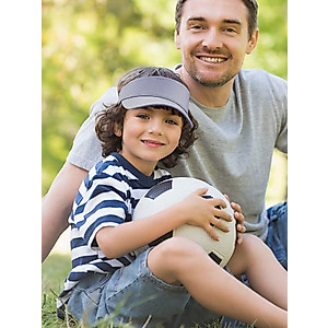 4 Pieces Kids Sports Sun Visor Hats Empty Top Baseball Cap Running Tennis Hats (Light Gray, Dark Gray, White, Black)