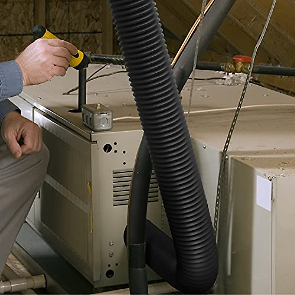 iPower Flexible 4 Inch 8 Feet Aluminum Ducting 4 Layer Protection Dryer Vent Hose for HVAC Heating Cooling Ventilation and Exhaust, 2 Clamps Included, Black