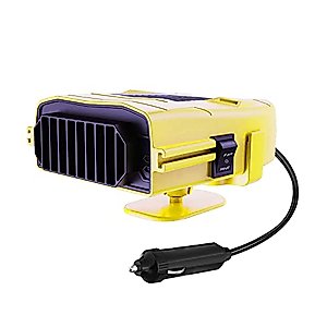 Portable Car Heater, 2022 Upgrade Auto Heater Fan, Car Defogger, Fast Heating Quickly Defrost Defogger 12V 150W Auto Ceramic Heater Fan 3-Outlet Plug in Cig Lighter(Yellow)