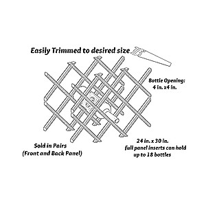 18-Bottle Trimmable Wine Rack Lattice Panel Inserts in Unfinished Solid North American Hard Maple