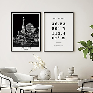 Dear Mapper Las Vegas United States View Abstract Road Modern Map Art Minimalist Painting Black and White Canvas Line Art Print Poster Art Print Poster Home Decor (Set of 3 Unframed) (12x16inch)