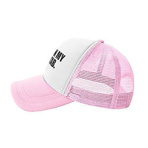 Put It On My Dad's Tab Trucker Hat Unisex Adult Hats Adjustable Cap for Men and Women Classic Fishing Caps Pink