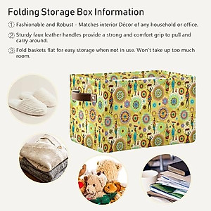 African Girls Storage Basket Bins Collapsible Toy Storage Bins with Handles Laundry Baskets for Pet Books Clothes Makeup Nursery Closet Office,2 pcs