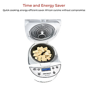 Omnismart Yampounder Plus, COOK AND POUND YAMPOUNDER Fufu Machine, 3L 700W Electric African Food Cooker to Make Pounded Yam, Poundoo Yam, Plantians, Cocoyams, Amala & Garri