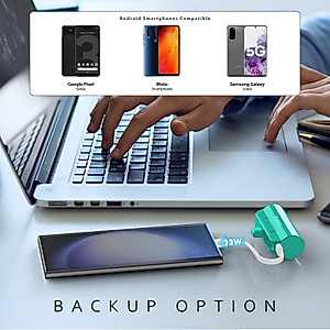 Miady 5000mAh Mini Portable Charger for iPhones, MFI-Certified Portable Phone Charger, Backup Battery Pack Charger Compatible with iPhone 14/13/12/11/X/XS/XR/8/7/6/5 Series (Lake Green)