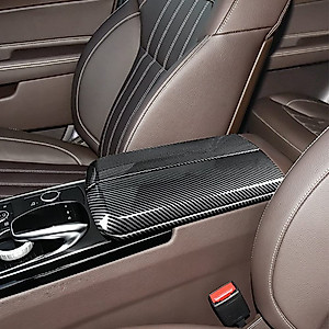 for Mercedes-Benz GLE GLS ML GL Class W166 X166 2012-2019 Carbon Fiber Car Center Console Armrest Box Panel Protection Cover Trim 350 400 500e 550 63 AMG S Accessory (Center Console with Mouse)