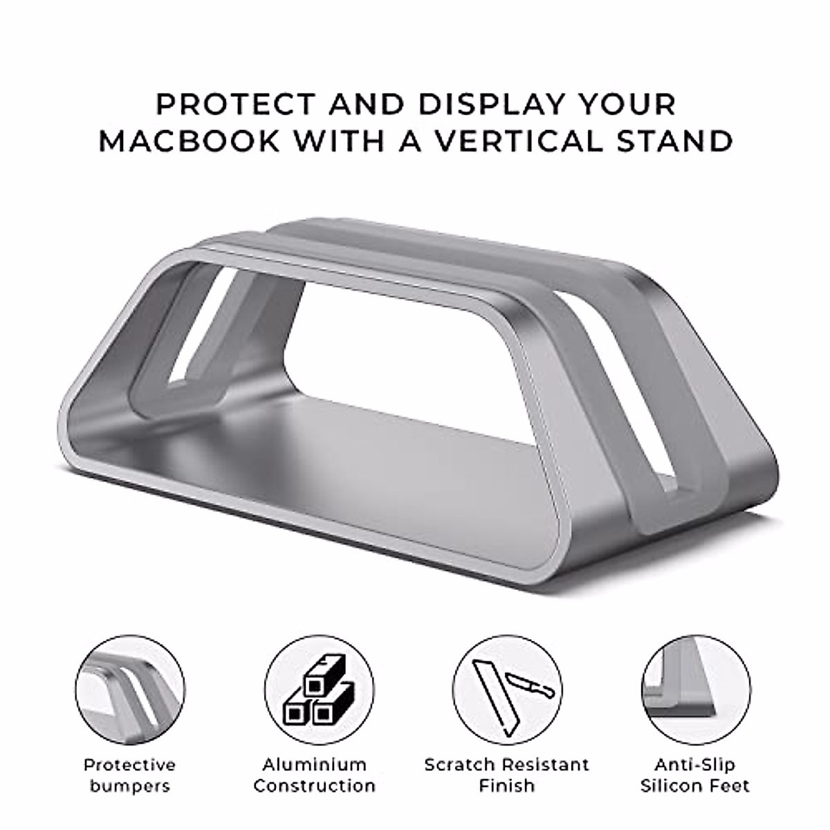 HumanCentric Vertical MacBook Stand - Space Gray Aluminum
