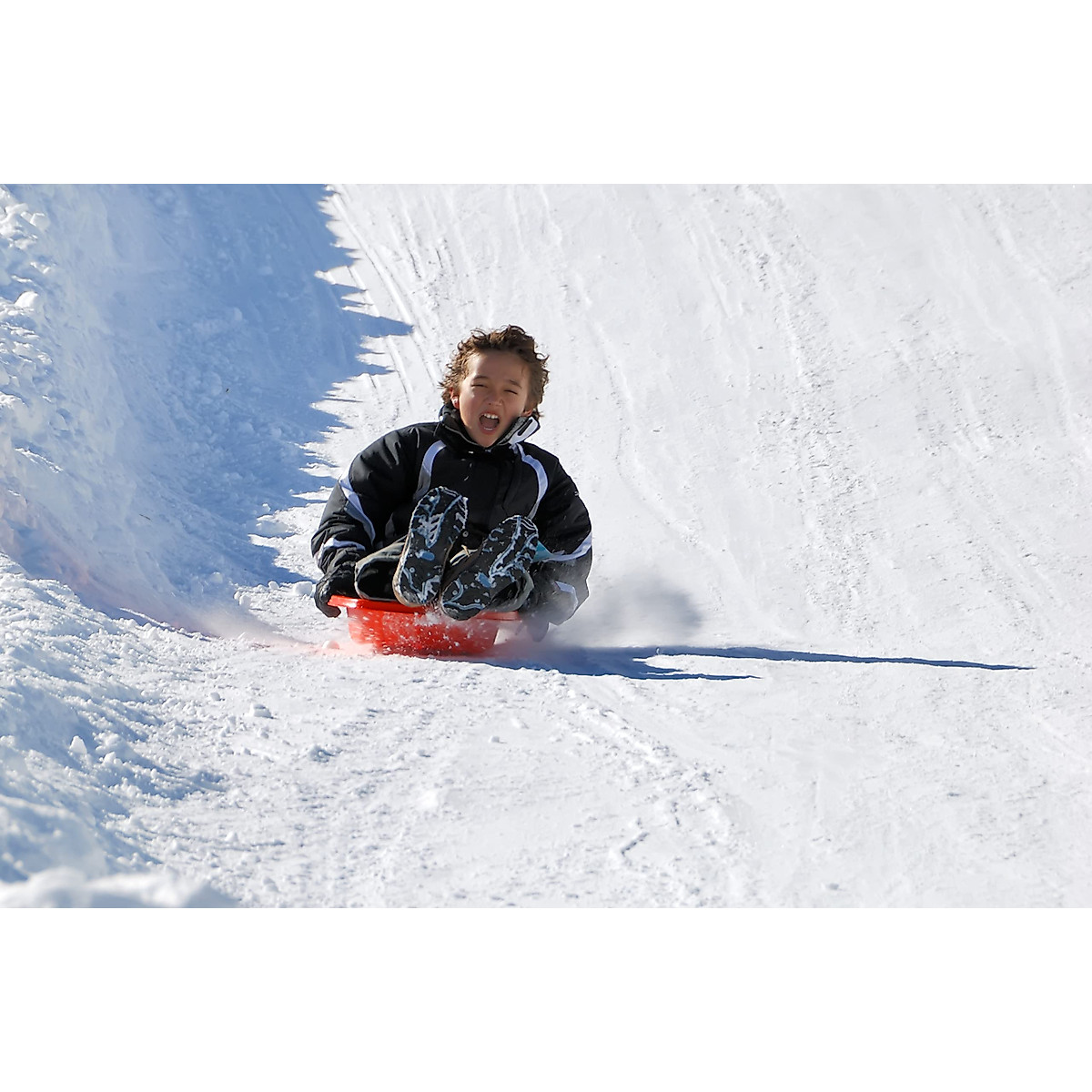 Avalanche Brands | Classic 35" Downhill Toboggan Snow Sled | Pink | Fit for 2 Riders