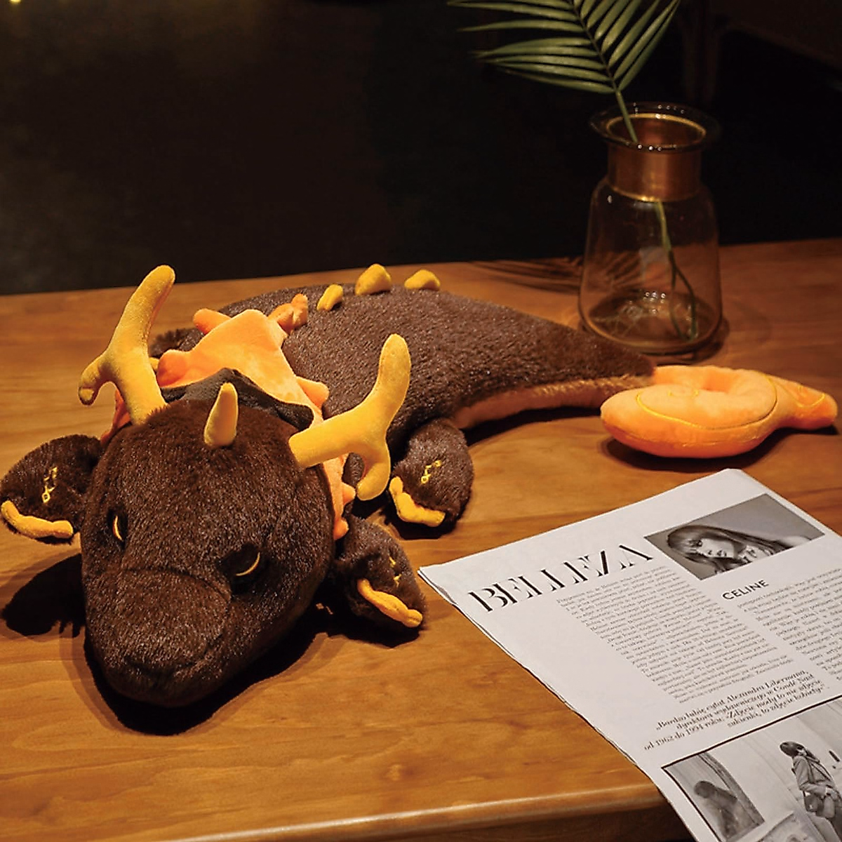 HUYMHTER Zhongli Plush Dragon Decoration Throw Pillow for Genshin Impact Game Fans Gift