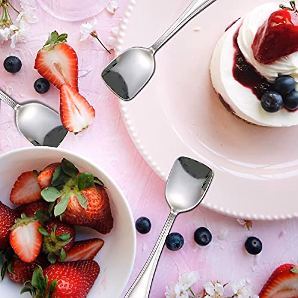 Ice Cream Spoons, Shovel Spoons, 18/10 Stainless Steel Spoons set of 6, Dessert Spoons 6.0-inch, Silver