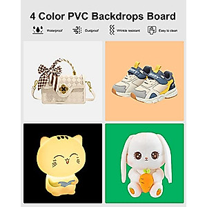 PULUZ 40cm/16 inch Portable Photo Studio Shooting Tent Folding Softbox Lighting Kit Adjustable 24W 5500K 480pcs LED Bulbs Soft Box for Product Photography with 4 Colors PVC Backdrops