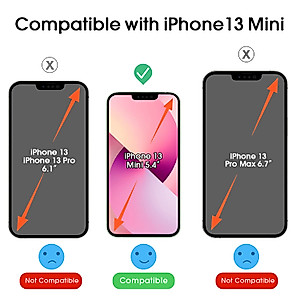 amFilm OneTouch Glass Screen Protector Compatible with iPhone 13 Mini 5.4" 2021 with Easy Installation Kit, Full Coverage Case Friendly, Tempered Glass, 2 Pack