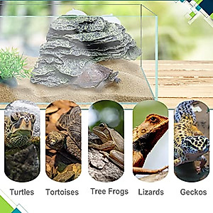 Tfwadmx Turtle Basking Platform Tortoise Dock Resin Resting Rock Aquatic Habitat Accessories Aquarium Landscape Decoration for Frogs, Newts, Salamanders, Reptiles(L)