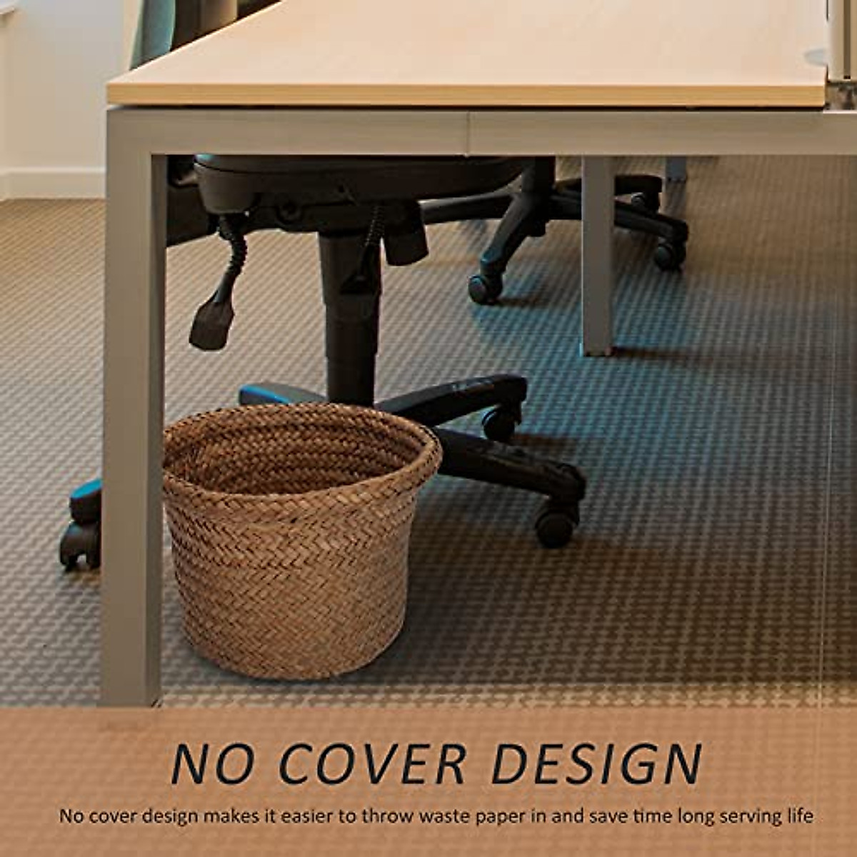 NUOBESTY Wicker Trash Can Rattan Garbage Bin Waste Basket Hyacinth Flower Pots Woven Storage Basket for Home Office