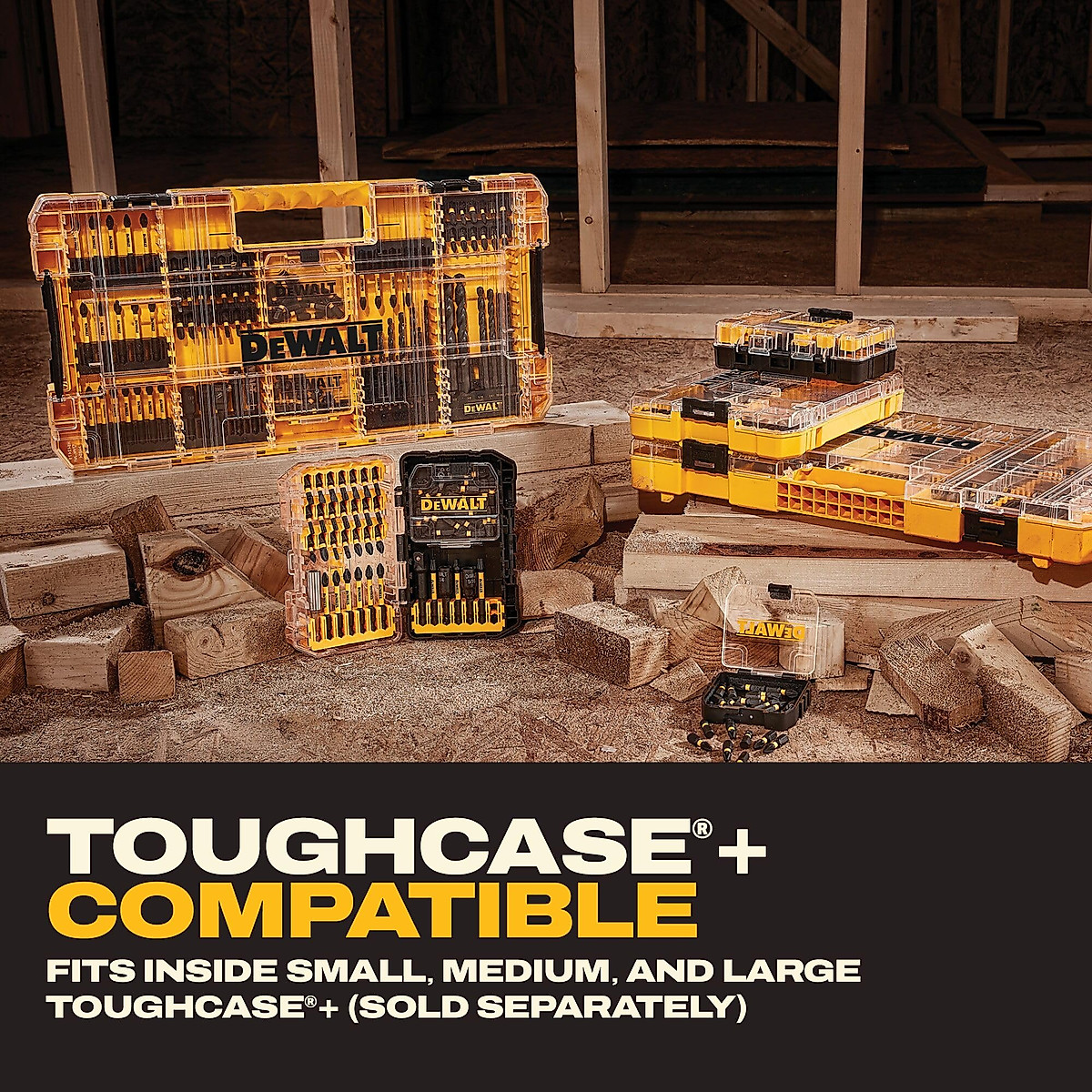 DEWALT DWAF2058CS 18 pc. Compact Magnetic Drive Guide Set, Yellow