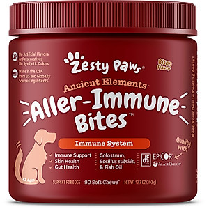 Ancient Elements 8-in-1 Bites for Dogs - Joint, Skin, Gut, Immune, Heart, Antioxidant Support + Ancient Elements Allergy & Immune Bites for Dogs - Omega 3 Wild Alaskan Salmon Fish Oil