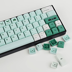 XDA PBT Key Cap, 139keys Dye Sublimation Forest Green Custome Key Cap Set for Cherry/Gatron MX switches 60 Percent/68/61 Gaming Mechanical Keyboard (Forest Green)