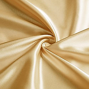 Gold Satin Pillow Cases Queen Set of 2 | Luxury Silk Pillowcase for Hair and Skin | 20 x 30 Inch–Slip Silky Comfort with Envelope Closure