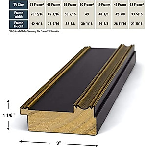 Deco TV Frames - Antique Gold & Black Smart Frame Compatible ONLY with Samsung The Frame TV (65", Fits 2021-2023 Frame TV)