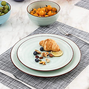 Selamica Ceramic 8 inch Dinner Plates, Small Dessert Salad Plates, Porcelain Serving Plate for Appetizer, Pancakes, Steak, Set of 6, Gradient Color