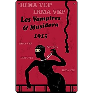 Musidora as Irma Vep Poster Metal Tin Sign Plaque Man Cave Wall 8x12 Inch Wall Art Decoration