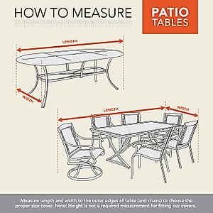 MODERN LEISURE® Black Diamond Rect/Oval Patio Table & Chair Set Cover, Waterproof, 108" L x 64" W x 34" H, Black