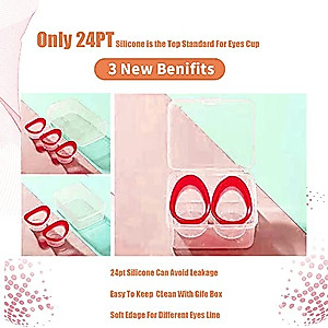 Eye Wash Cup，Eye Wash Bath Kit – 2pcs Silicone Eye Care Tired Eyestrain Makeup Dust Effective Eye Cleaner Treatment with Storage Container