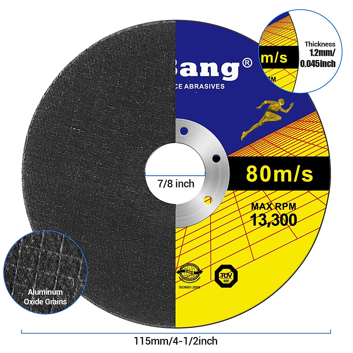YONBANG Cut Off Wheels 4 1/2 inch 52 Pack Metal and Stainless Steel Cutting Wheels 4.5"x0.045"x7/8" for Angle Grinders Ultra Thin Agressive Metal Cutting