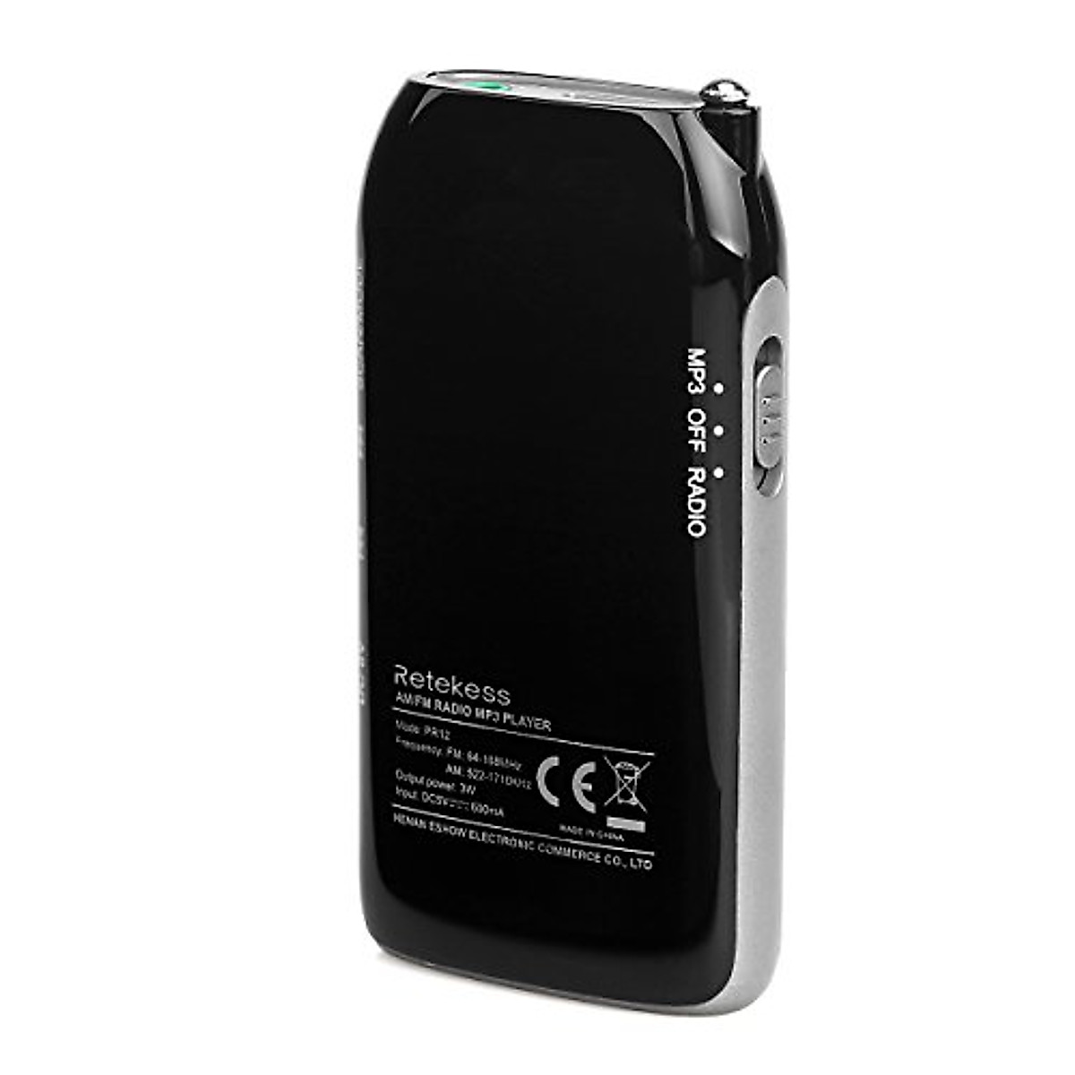 Retekess PR12 Digital Radio, Pocket Radio AM FM, Mini Radio with Micro SD, Backlit Display and Earphone Jack, Suit for Jogging and Gym (Black)