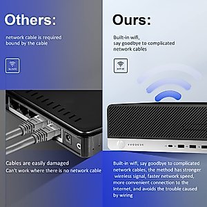 HP ProDesk 600 G3 SFF Desktop Computer Inter i7-7700 Up to 4.20GHz 32GB DDR4 New 1TB NVMe SSD Built-in AX210 Wi-Fi 6E BT HDMI Dual Monitor Support Wireless Keyboard and Mouse Win10 Pro (Renewed)