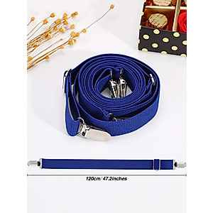 SATINIOR Mitten Clips Fully Adjustable (23.6-47.2 Inch) Glove Clips Elastic Gloves Clip for Kids (Royal Blue)