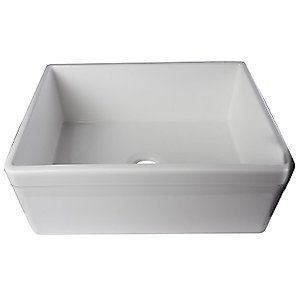 ALFI brand AB506-W 26-Inch Decorative Lip Single Bowl Fireclay Farmhouse Kitchen Sink, White