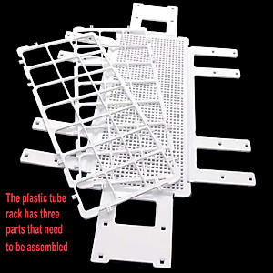 Luckkyme Plastic Test Tube Rack 2 Pack 21 Holes Lab Test Tube Rack Holder for 30mm and Below The Test Tubes, Detachable, 21 Holes