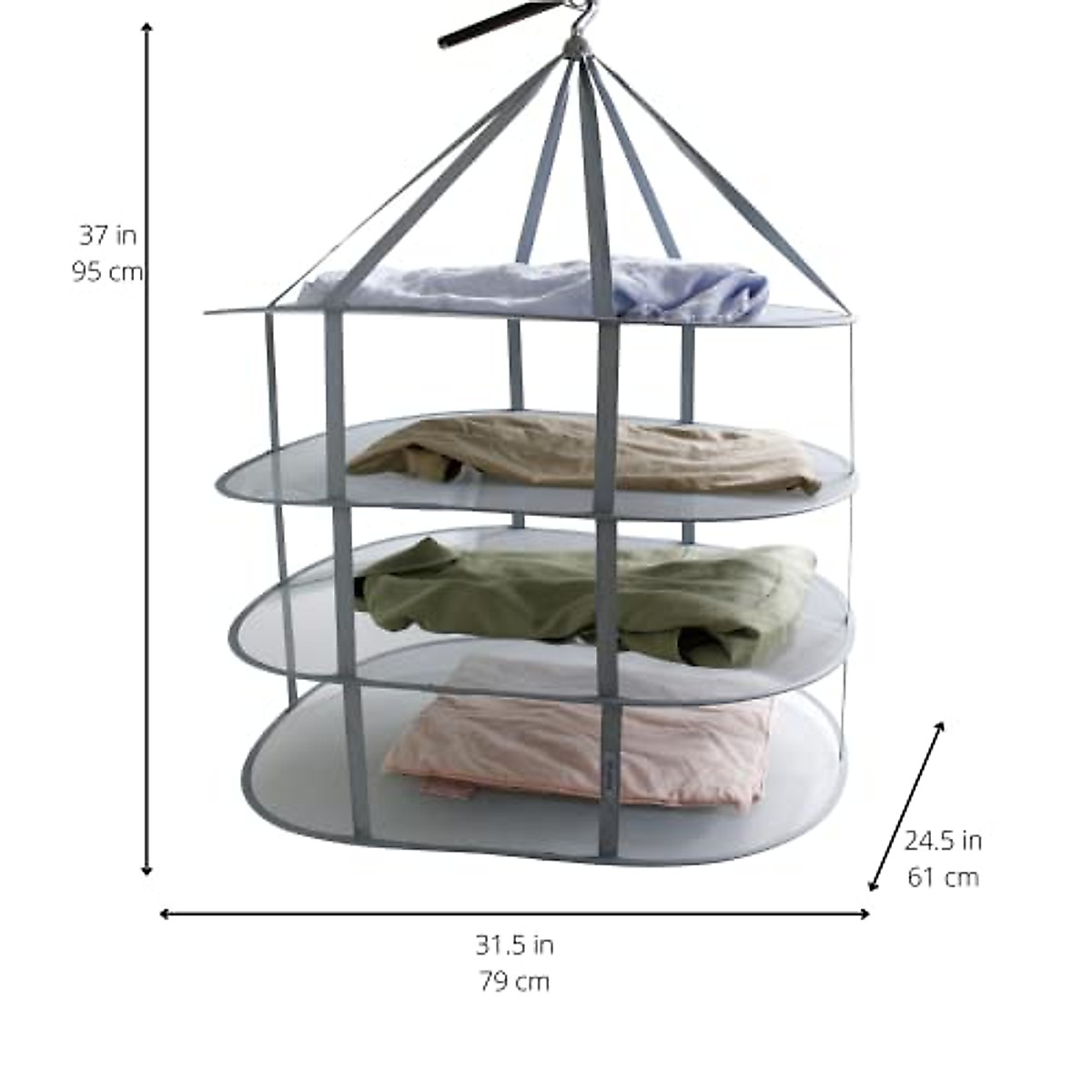 JY LIVING Large Folding Laundry Drying Rack, Clothes Drying Rack, Portable Sweater Drying Rack, Mesh Hanging air Dryer, Lay fold Flat Dry Hanger for Indoor Outdoor, Delicates, Towel, Socks,Swimsuit