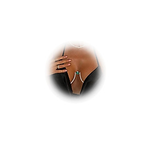 Sexy Rhinestone Chest Bracket Bra Chain Body Jewelry Simple Green Round Crystal Body Chain Rhinestone Underwear Chain Lingerie Chest Chain for Women (Silver)