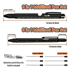 Gifts for Men, 9 in 1 Multitool Pen Set and 18 in 1 Snowflake Multitool, Gifts for Men Who Have Everything
