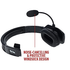 RoadKing RKING3000 Noise Cancelling Bluetooth(R) Headset Wireless Trucker Headset w Mic Premium, Black