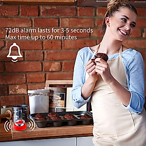 Kitchen Timer, Kitchen Countdown Cooking Timer Reminder No Battery Required Magnetic Time Management Timer Red