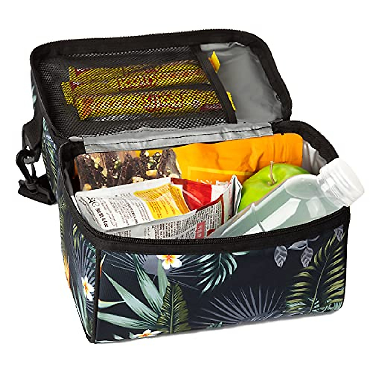 Dickies Insulated Multi-Compartment Lunch Box Reusable Beach Cooler Tote Bag (Tropical Flowers)