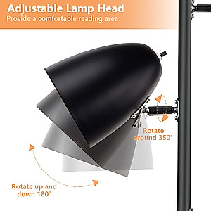 DLLT Tree Floor Lamp for Living Room, 3-Light Standing Lamp, Modern Reading Floor Lamp with Adjustable Metal Heads, Black Pole Tall Floor Light for Bedroom Office, E26 Base (LED Bulbs Included)