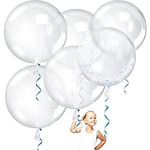 LOVESTOWN 36 Inch Clear Bobo Balloon, 10PCS Big Bubble Balloons Large Transparent Balloons for DIY Birthday Weddings School Activities Baby Shower Christmas Party Decoration