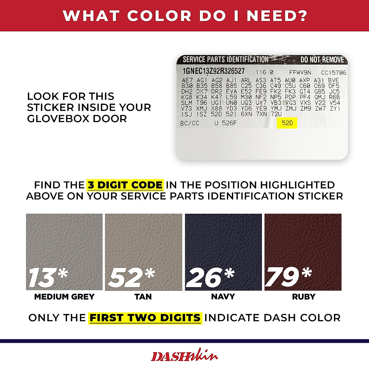 DashSkin Molded Plastic Dash Cover Compatible with 1997-2000 C1500/K1500 Tahoe Suburban Yukon & 1997-2000 Escalade in Medium Grey - Easy Cracked Dashboard Fix - Made in America