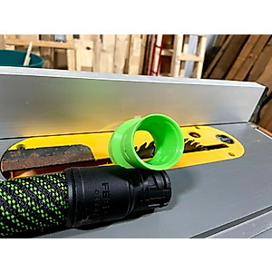ToolCurve's hose adapter compatible with Festool 27mm hose to Dewalt, Milwaukee & Ridgid 2 1/4 Table Saws