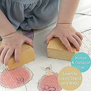 JumpOff Jo - Large Waterproof Foam Padded Play Mat for Infants, Babies, Toddlers, Play Pens & Tummy Time, Foldable Activity Mat, 70 in. x 59 in. - Fairy Blossom