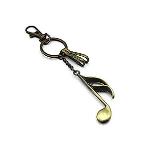 NEWOTE Vintage Bronze Music Note Keychains Men's Women Clef Treble Key Rings for Key BFF Relationship Gift, Set of 3
