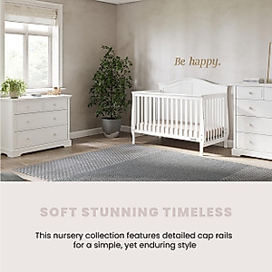 Child Craft Camden 4-in-1 Convertible Crib, Baby Crib Converts to Day Bed, Toddler Bed and Full Size Bed, 3 Adjustable Mattress Positions, Non-Toxic, Baby Safe Finish (Matte White)
